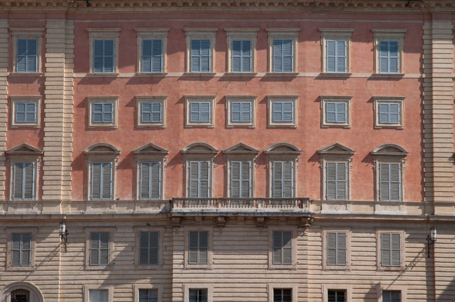 Old Italian building facade shutters closed - PatternPictures